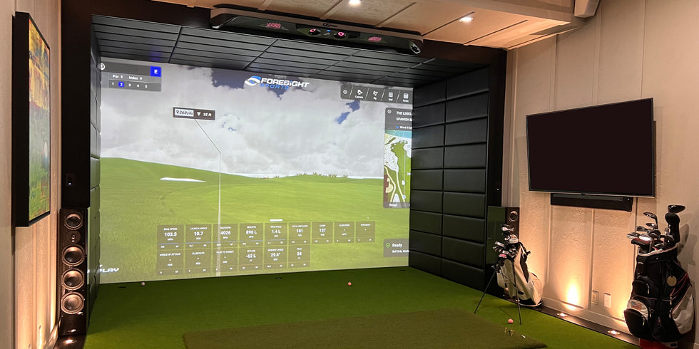 Premium Upholstered Golf Sim Wall Panels - Luxury Simulator Padding ...